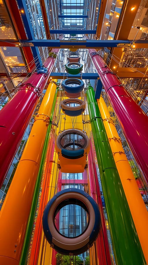 Colorful Play Structure in Modern Shopping Mall Stock Illustration ...