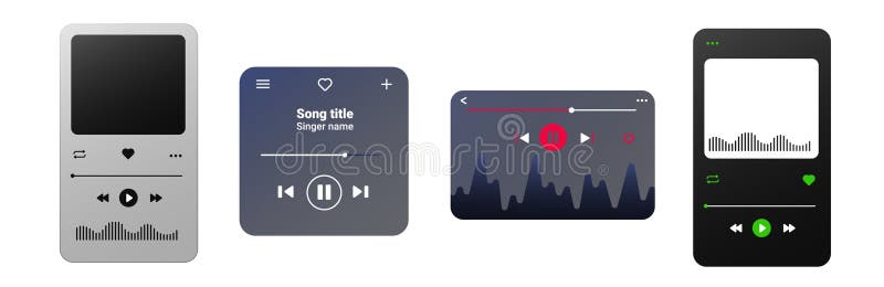 Colorful Player with Gradient Controls for Playlist and Album. Stock ...