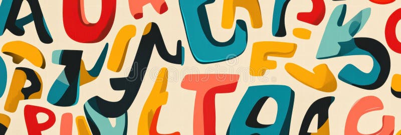 Colorful and Playful Pattern of Stylized Alphabet Letters Creating a ...