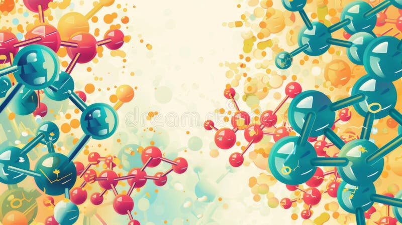 Colorful Playful Representation Of Molecular Structures Embodying The