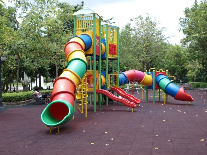 Colorful Children Playground Stock Photo - Image of group, childhood ...
