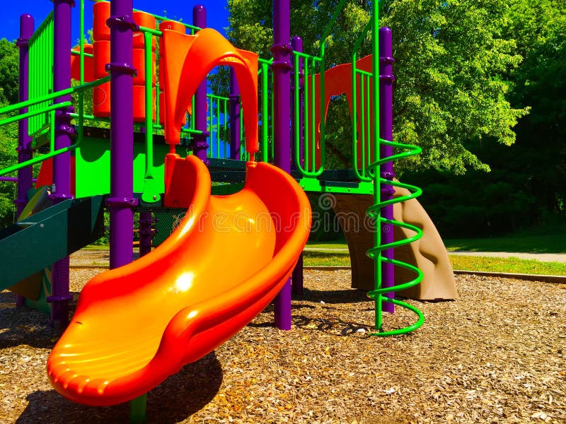 Colorful Playground stock photo. Image of distance, orange - 75163234