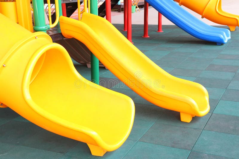 Playground Slide Isolated on White Stock Image - Image of education ...
