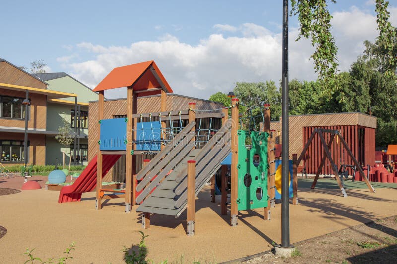 Colorful Playground for Children Day Care Stock Image - Image of ...