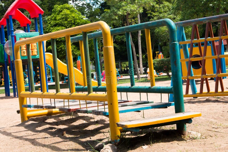 Colorful Playground for Children Player Stock Photo - Image of outside ...