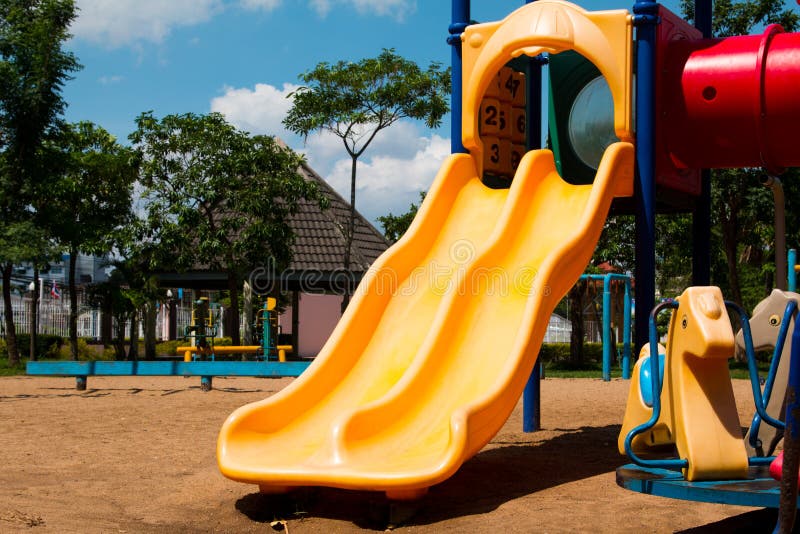 Colorful Playground for Children Player Stock Image - Image of children ...