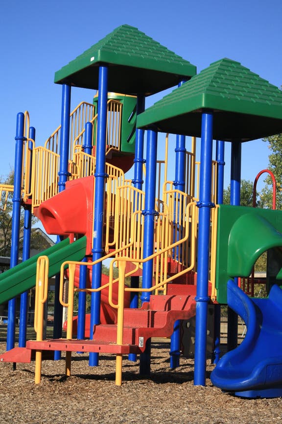 Colorful Playground Equipment Stock Photo - Image of playground, play ...