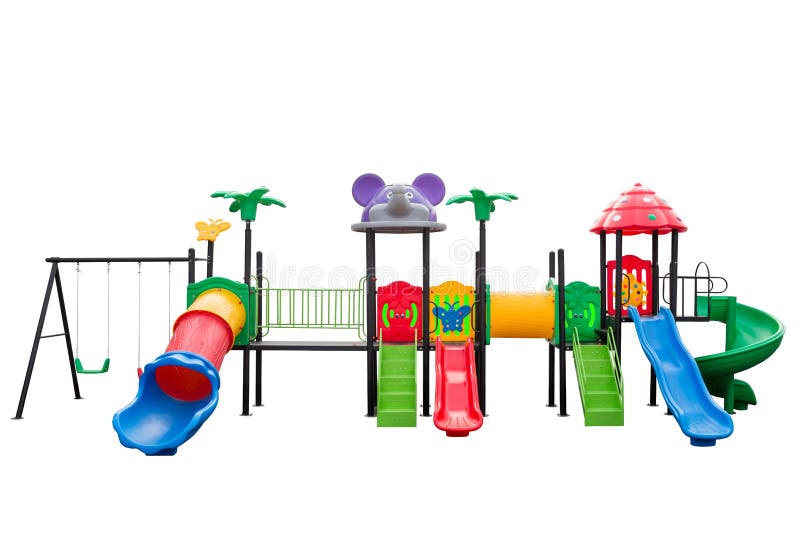 Colorful Playground Full Set on Isolated White Background. Stock ...