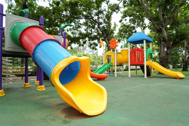 Colorful Playground for Kids Stock Image - Image of kids, tunnel: 120919049