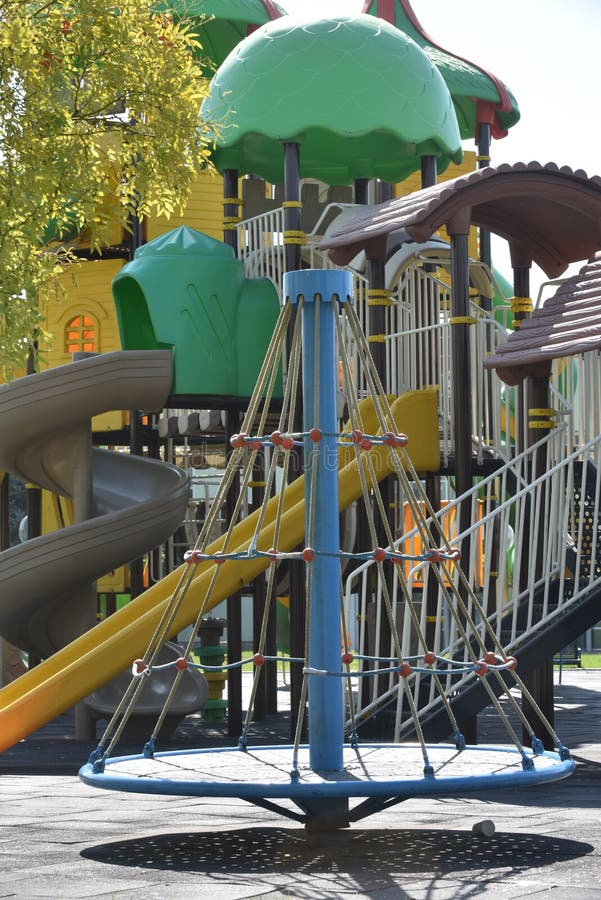 Colorful Playground in the Park. Stock Photo - Image of happy ...