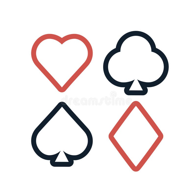 Colorful Playing Cards Symbols Set on White Background. Stock ...