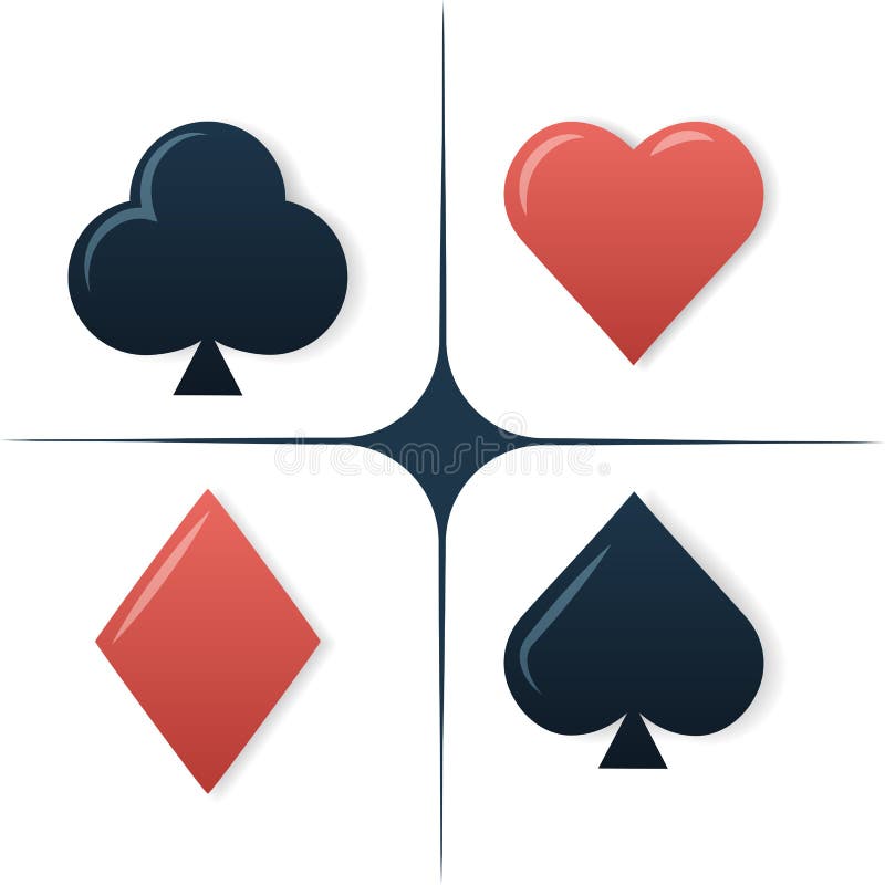 Colorful Playing Cards Symbols Set on White Background. Stock ...