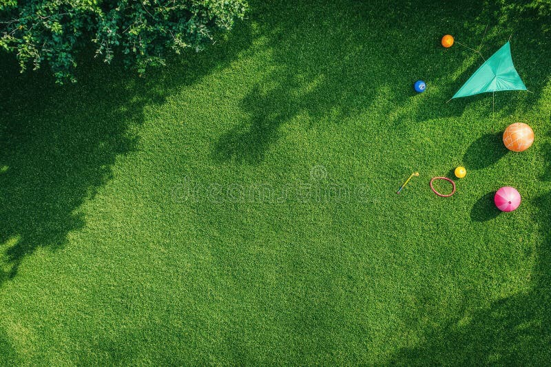 Colorful Playthings Scattered on Lush Green Grass Stock Photo - Image ...