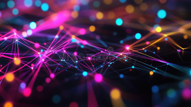 Colorful Plexus Network Representing Global Communication and Data Flow ...