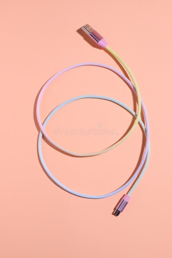 Colorful Plug Charger Cable, Usb Connector for Phone, Copy Space Stock ...