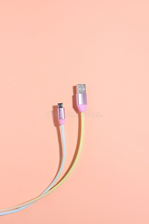 Colorful Plug Charger Cable, Usb Connector for Phone, Copy Space Stock ...
