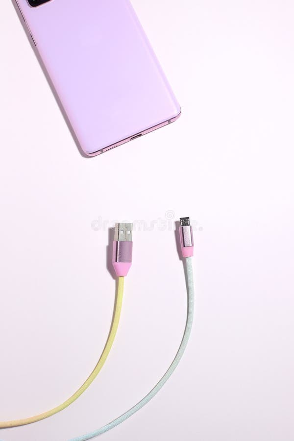 Colorful Plug Charger Cable, Usb Connector for Phone, Copy Space Stock ...