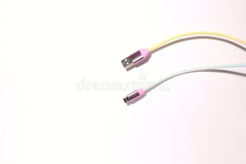 Colorful Plug Charger Cable, Usb Connector for Phone, Copy Space Stock ...