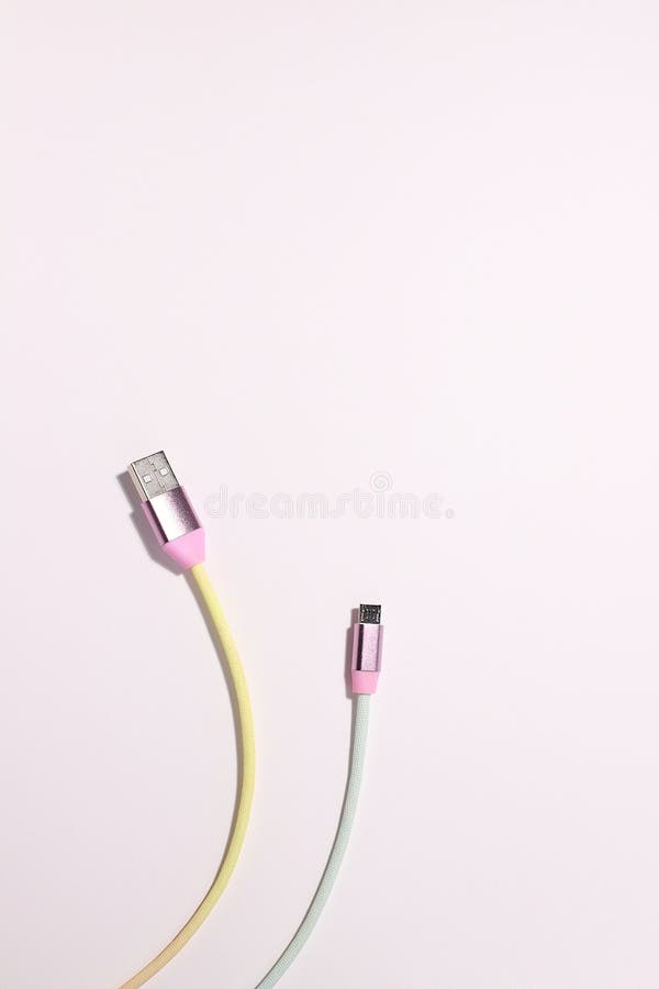 Colorful Plug Charger Cable, Usb Connector for Phone, Copy Space Stock ...