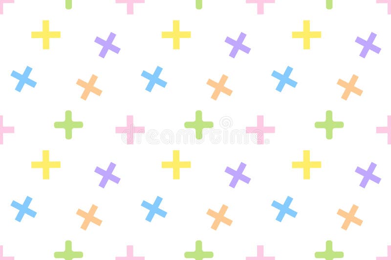 Colorful Plus Symbols Seamless Pattern Stock Illustration ...
