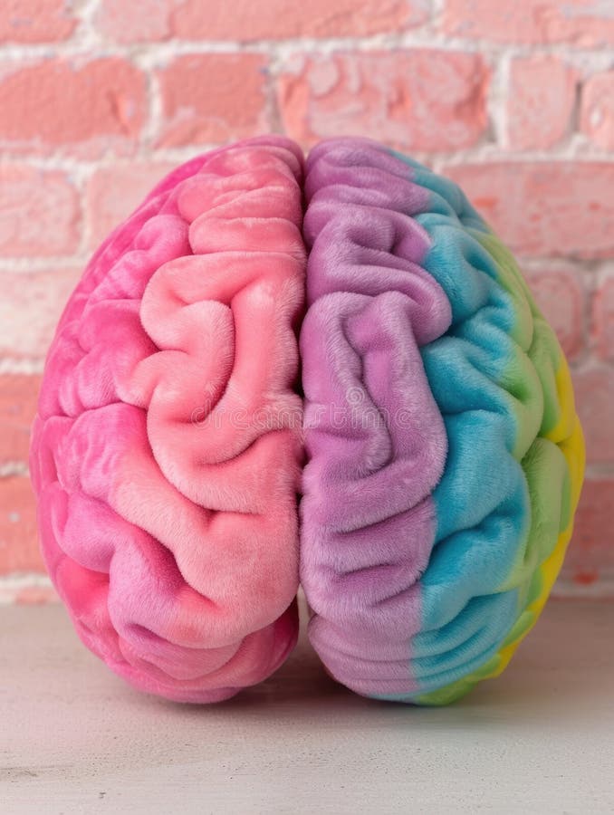 Colorful plush brain model stock illustration. Illustration of plush ...