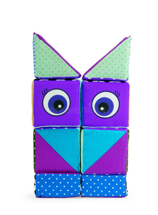Colorful Plush Cube Toy Isolated on White Stock Image - Image of ...