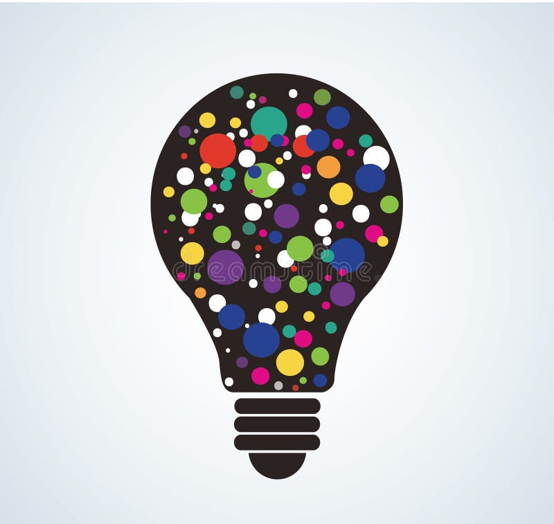 Colorful Points in Light Bulb Shape Vector Stock Vector - Illustration ...