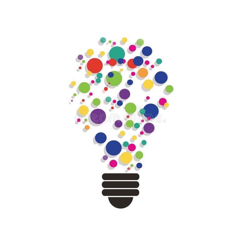 Colorful Points in Light Bulb Shape Vector Stock Vector - Illustration ...