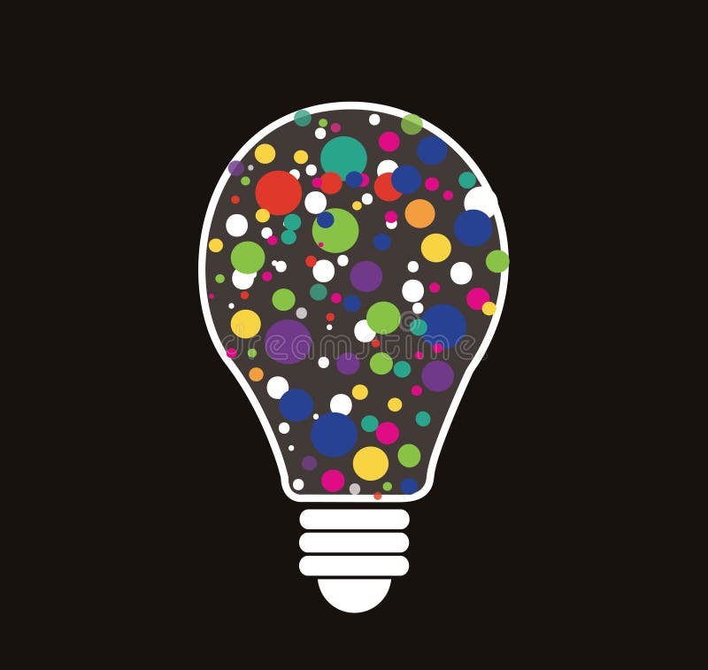 Colorful Points in Light Bulb Shape Vector Stock Vector - Illustration ...