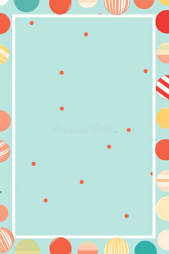 A Colorful Polka Dot Border with a Square Frame Stock Illustration ...