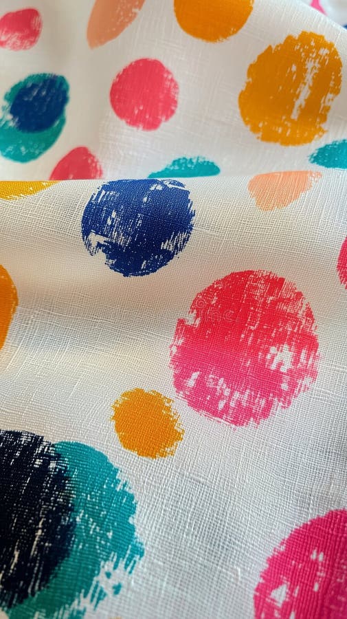 Colorful Polka Dot Fabric Close-up Showcasing Vibrant Patterns and ...