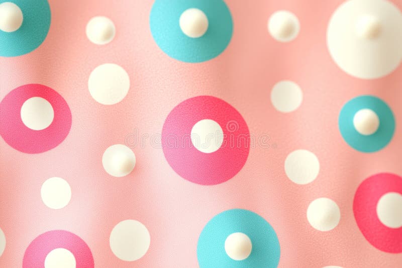 Colorful Polka Dot Pattern with Raised Textures on a Pink Background ...