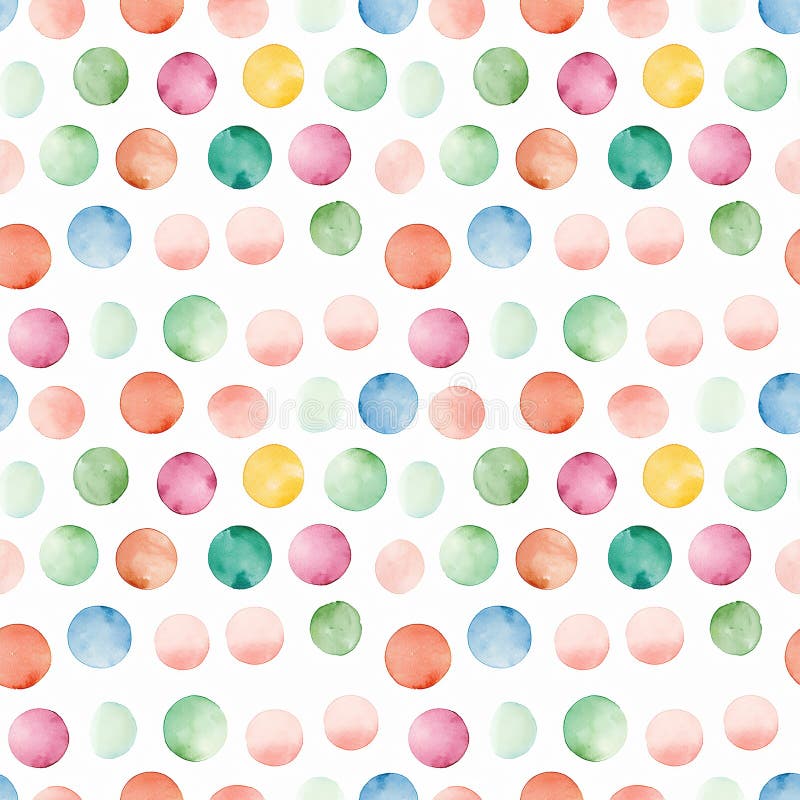 Colorful Polka Dot Pattern on White Background Stock Illustration ...