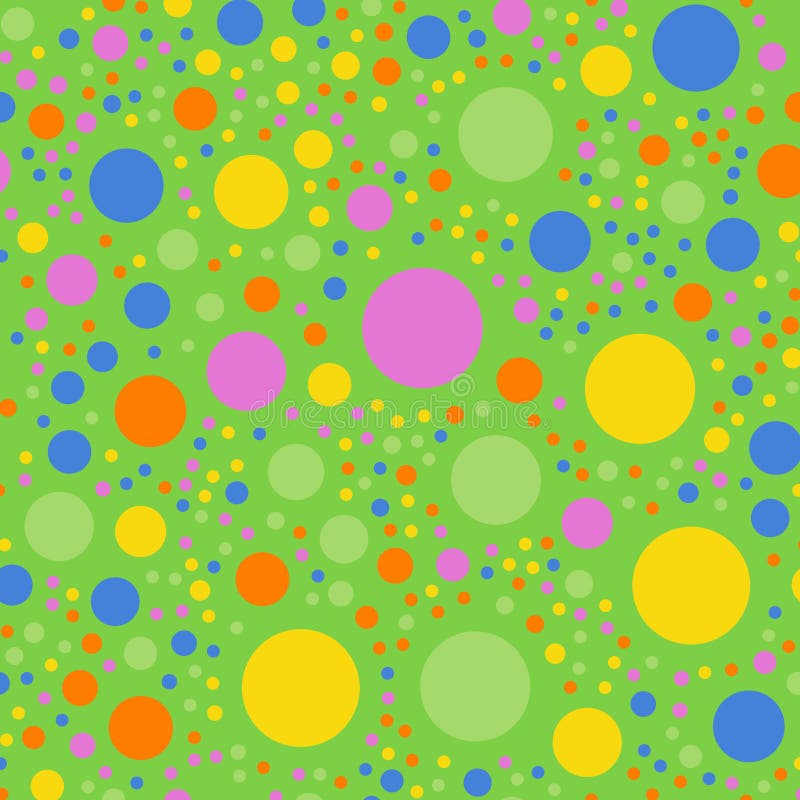 Colorful Polka Dots Pattern on Bright Background. Stock Vector ...