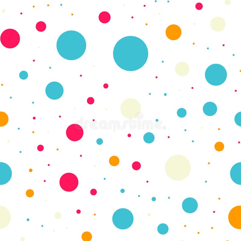 Colorful Polka Dots Pattern on White Background. Stock Vector ... Colorful Polka Dots Pattern on White Background. Stock Vector ...
