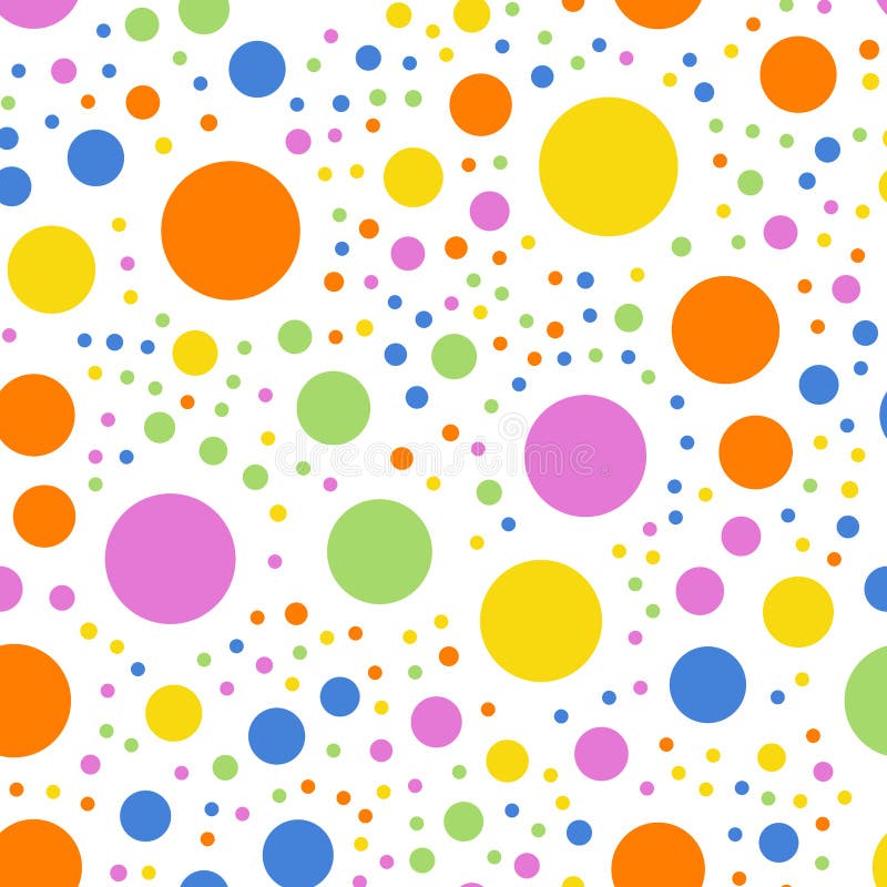 Colorful Polka Dots Pattern on White Background. Stock Vector ... Colorful Polka Dots Pattern on White Background. Stock Vector ...