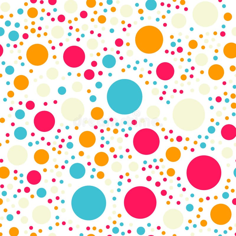 Colorful Polka Dots Seamless Pattern on Black 18. Stock Vector ...