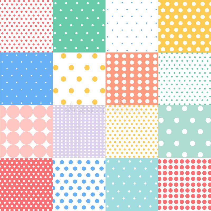 Colorful Polka Dots Vector Patterns Stock Vector - Illustration of ...