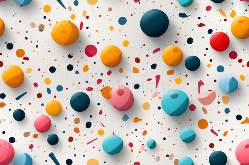 Colorful Polka Dots on a White Background Stock Illustration ...
