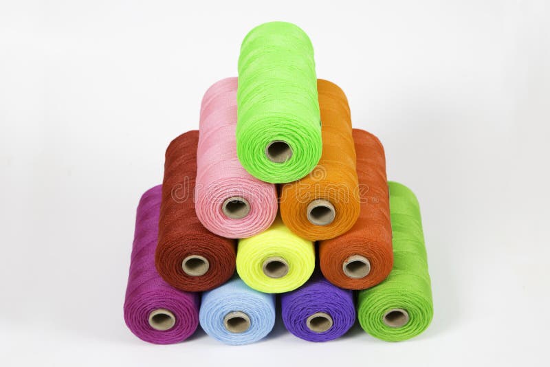 Rolls of Colorful Polyester Rope Stock Photo - Image of industry, macro ...