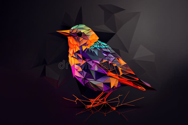 Colorful polygonal bird. stock illustration. Illustration of creative ...