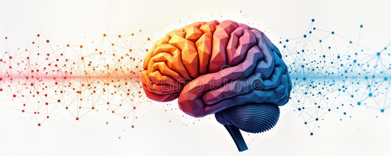 Colorful Polygonal Brain Model Shows Complex Connections. Abstract ...