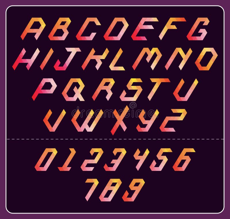 Colorful polygonal font stock vector. Illustration of urban - 84515890