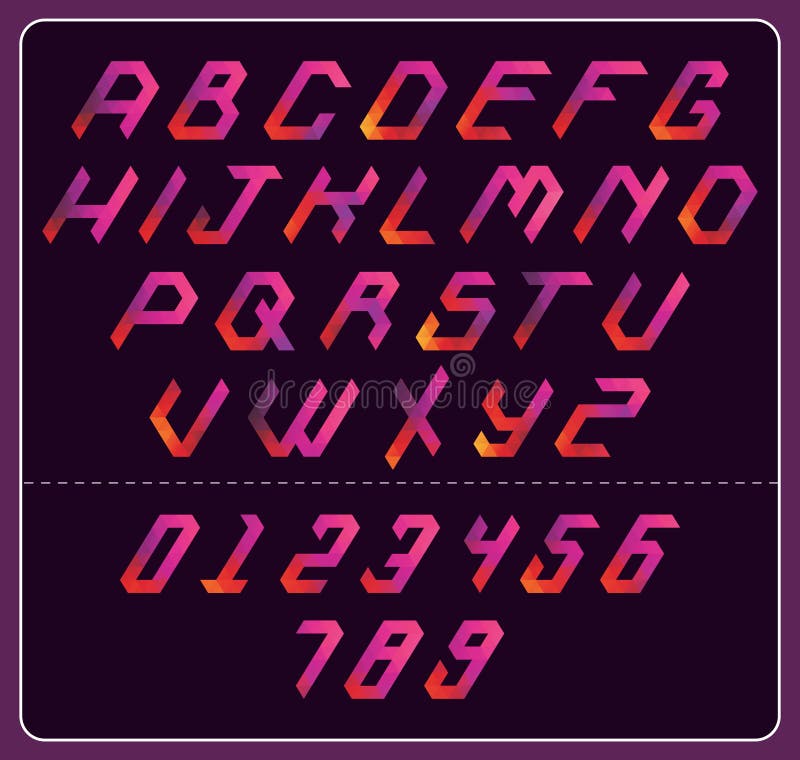 Colorful polygonal font stock vector. Illustration of creativity - 84524202