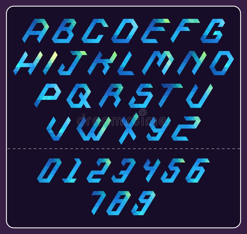 Colorful polygonal font stock vector. Illustration of creativity - 84524202