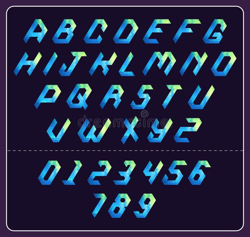 Colorful polygonal font stock vector. Illustration of creativity - 84524797