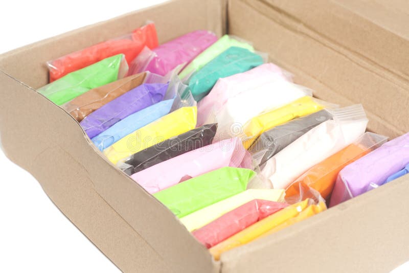 Colorful Polymer Clay in Box Stock Image - Image of pieces, colorful ...