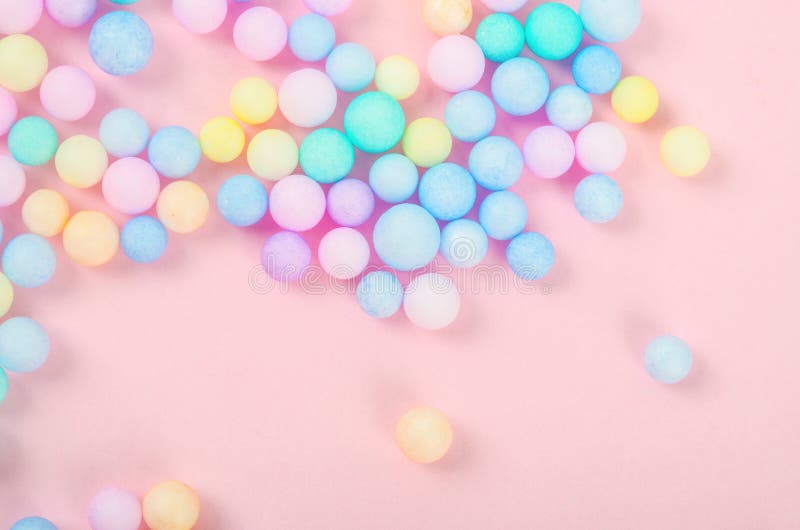 The Colorful Polystyrene Foam on Pink Background, Creativity Concepts ...