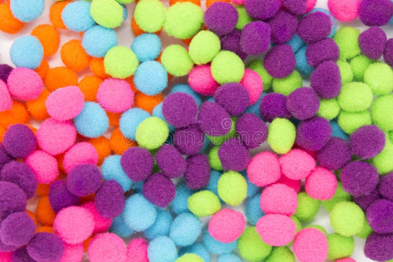 Colorful Pompoms Background Stock Image - Image of background, colorful ...
