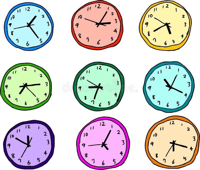 Colorful Poor Sketch of the Watch Set Stock Vector - Illustration of ...